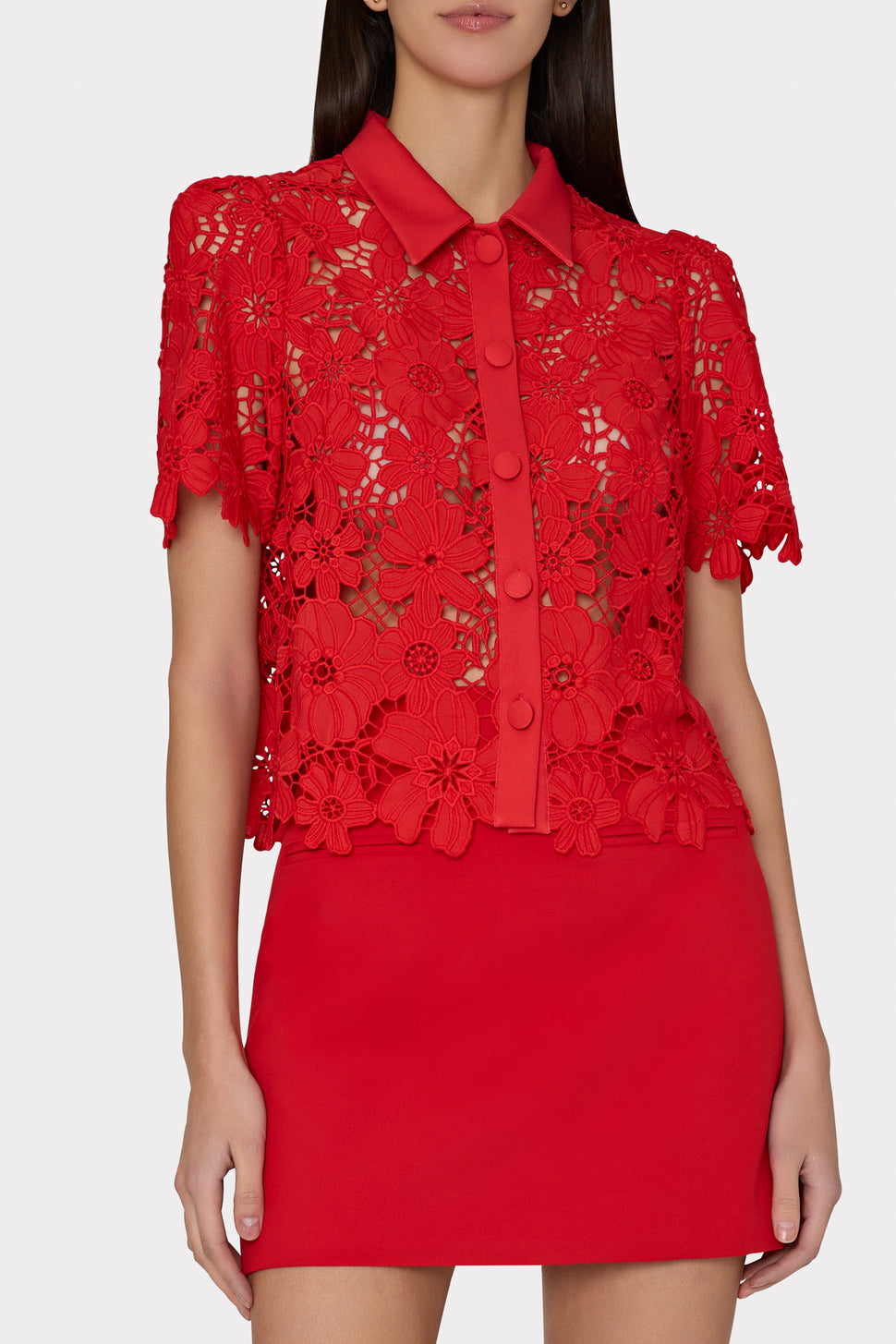 Lizzy Cady Tailored Mini Skirt in Red | MILLY