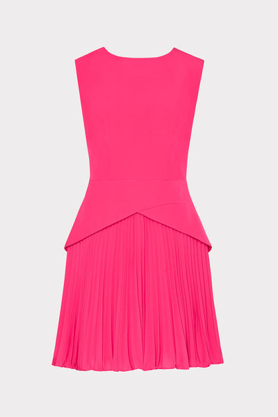 Haddy Pleated Mini Dress in Pink | MILLY