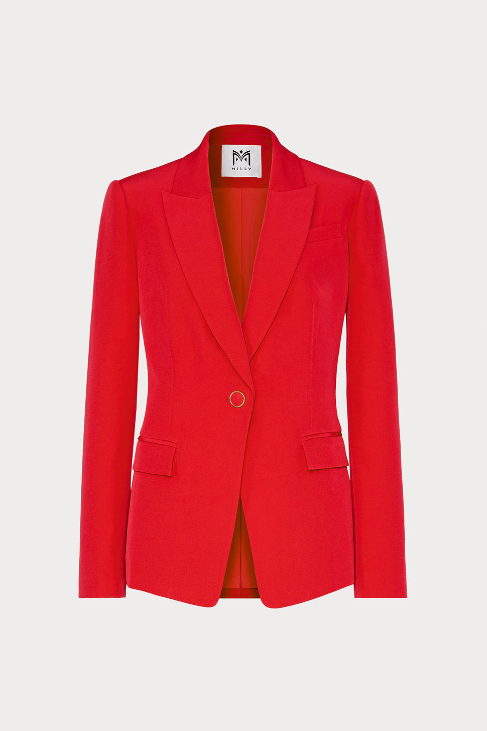 Avery Cady Single Button Blazer in Red | MILLY
