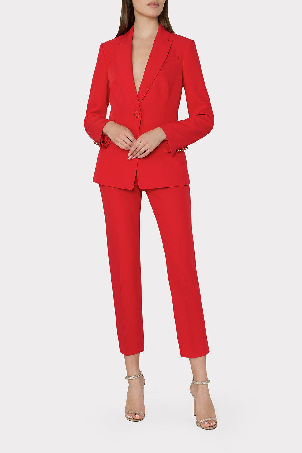 Avery Cady Single Button Blazer in Red | MILLY