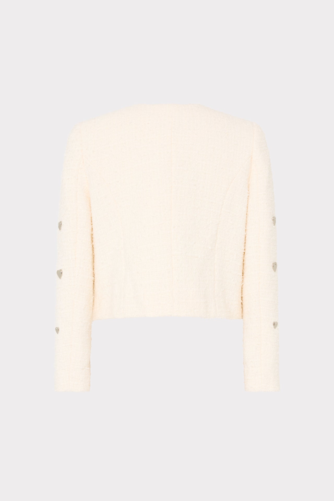 Pheobe Heart Applique Jacket in White | MILLY