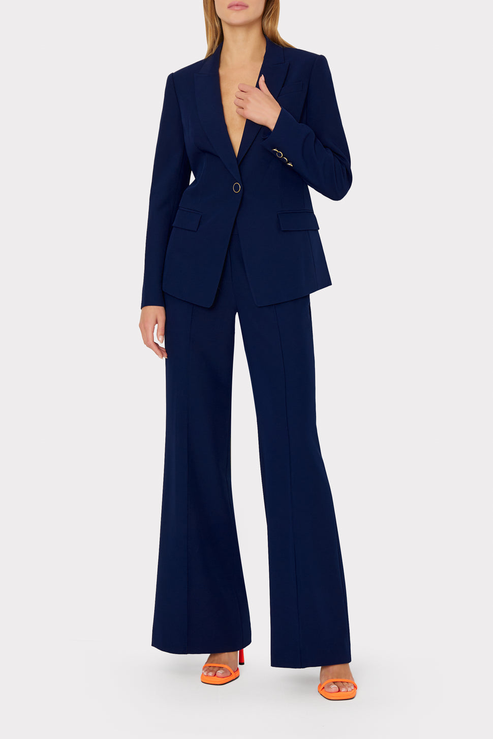 Nash Cady Wide Leg Pants in Navy Blue | MILLY